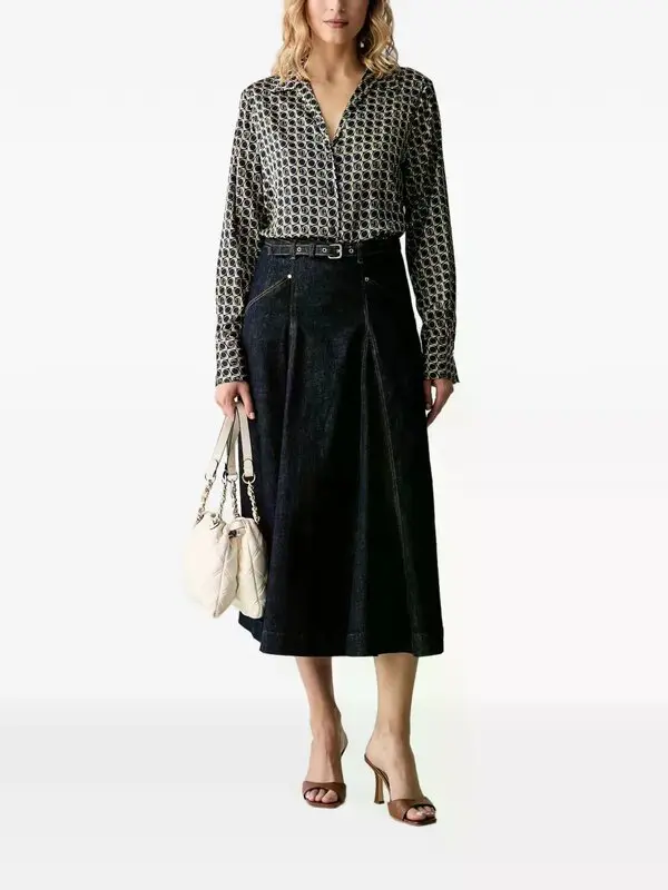 Guess Monogram-print Long-sleeve Blouse
