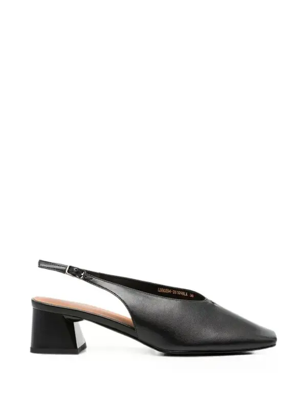 LINDA BAUMANN Square-toe Slingback Pumps - Black