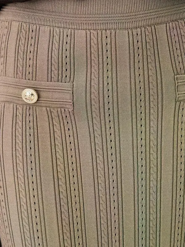 Guess Cable-knit Midi Skirt With Button Detail