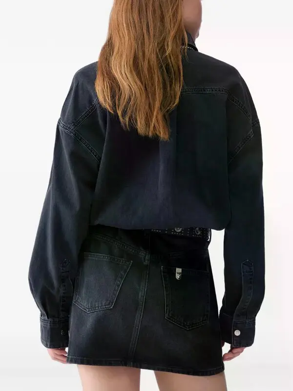 Liu Jo Short Denim Dress With Jeweled Belt