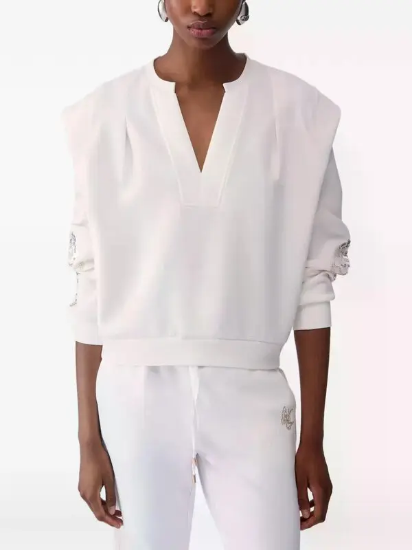 Liu Jo Sweatshirt With Jewel Embroidery - White