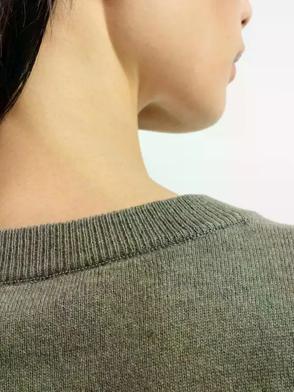 Brunello Cucinelli Cashmere Sweater With Monili Embellishment