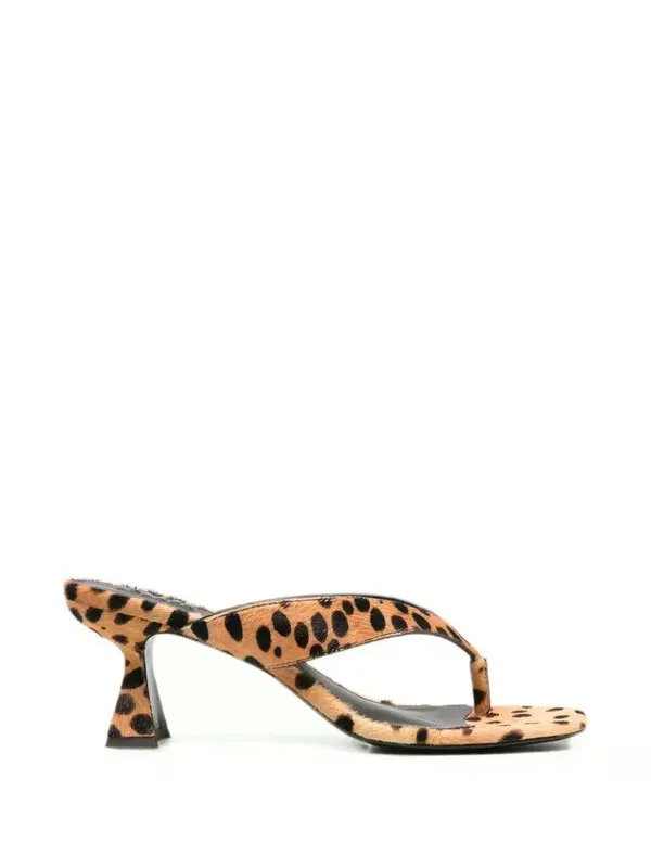 Cult Gaia Abi Leopard-print Calf Hair Sandals