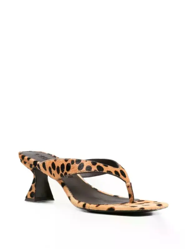 Cult Gaia Abi Leopard-print Calf Hair Sandals