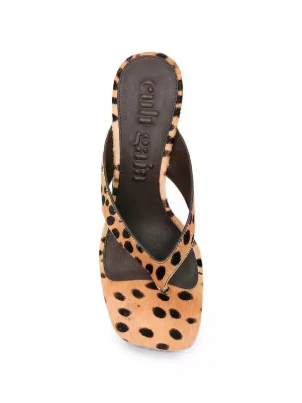 Cult Gaia Abi Leopard-print Calf Hair Sandals