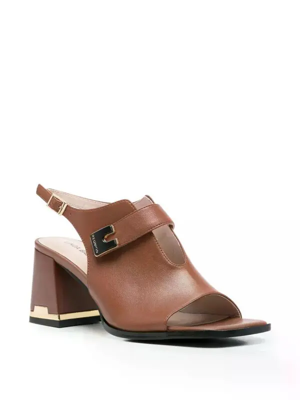 LINDA BAUMANN Buckle-detail Slingback Sandals