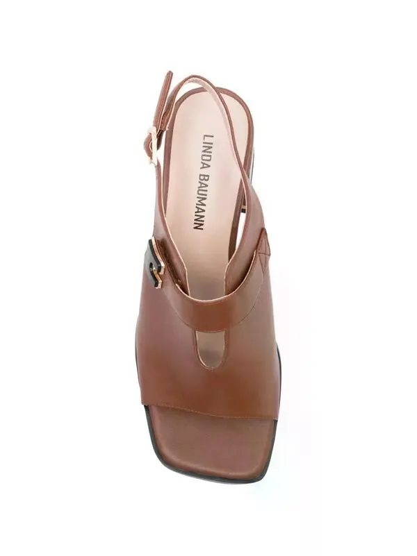 LINDA BAUMANN Buckle-detail Slingback Sandals