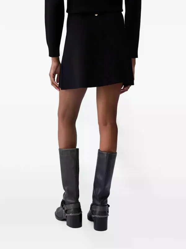 Liu Jo Knit Mini Skirt With Braided Detailing - Black