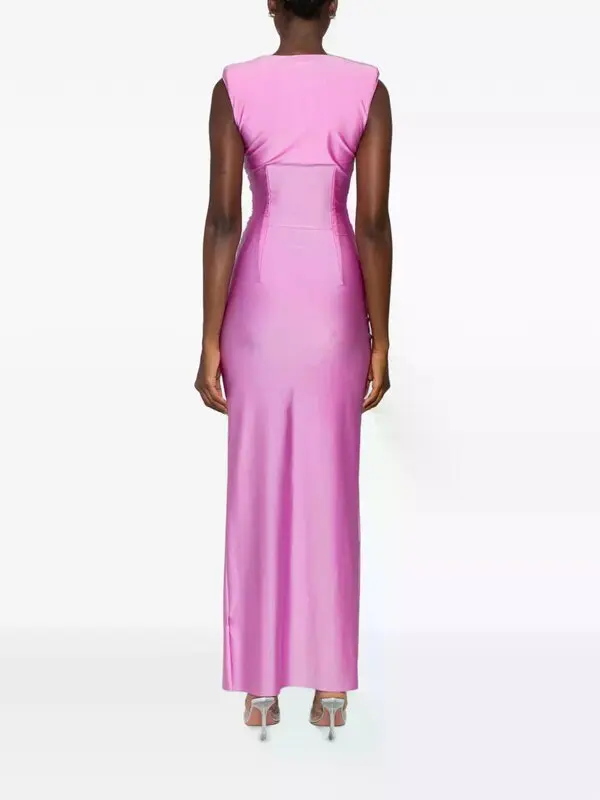 Amen Ruched V-neck Maxi Dress