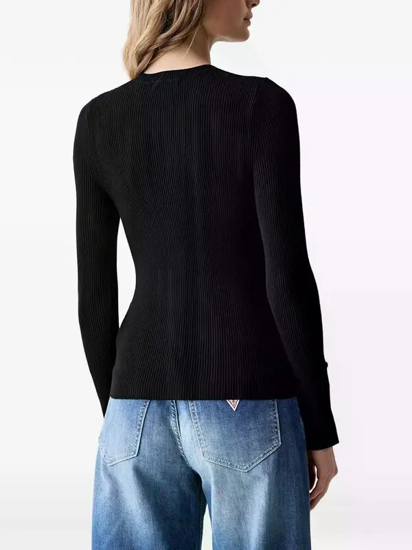 Guess Ellie Ribbed-knit Button-cuff Sweater
