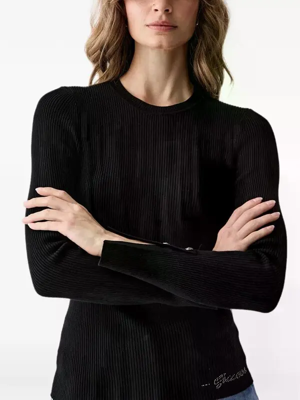 Guess Ellie Ribbed-knit Button-cuff Sweater