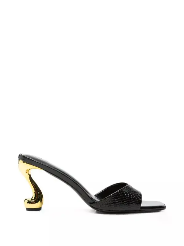 Jw Pei Hannah Snakeskin-effect Sandals - Black