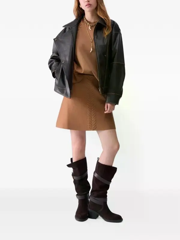 Liu Jo Knit Mini Skirt With Braided Details - Neutrals