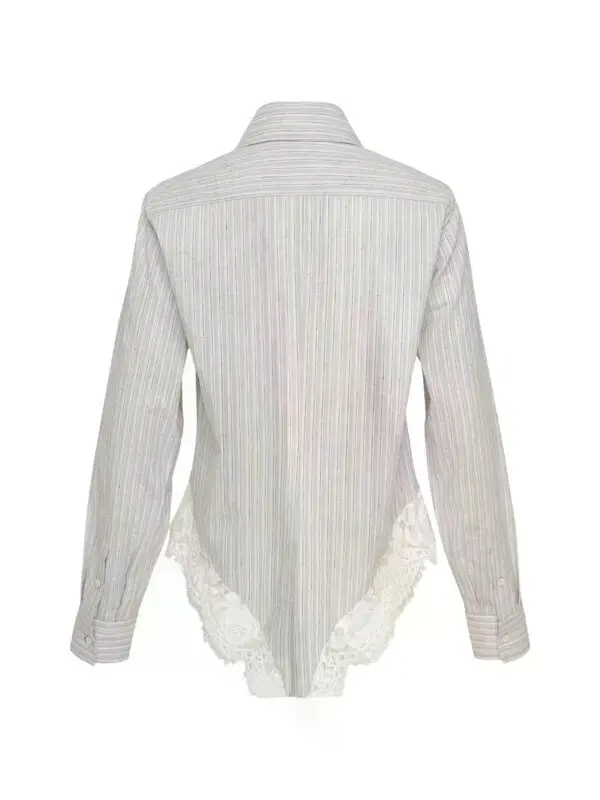 N°21 Striped Lace-trim Shirt - Blue