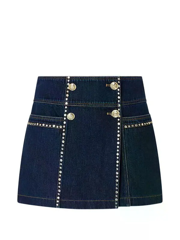 Liu Jo Skirt-pants With Rhinestones - Blue