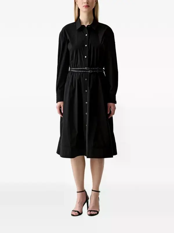 Dkny Button-down Midi Dress - Black
