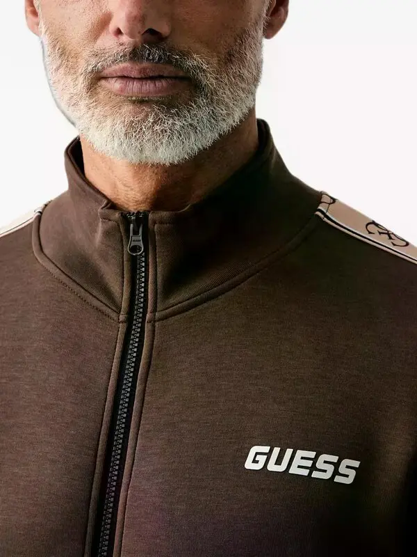 Guess Logo Tape Zip-up Sweater