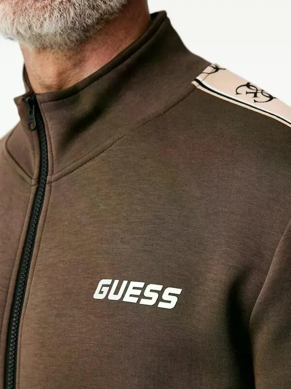 Guess Logo Tape Zip-up Sweater