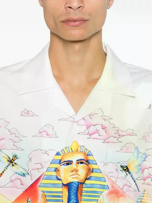 Casablanca Graphic-print Long-sleeve Shirt - White