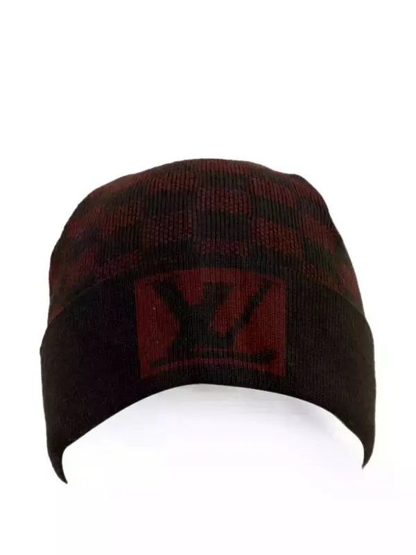 LOUIS VUITTON Damier Beanie Hat - Red