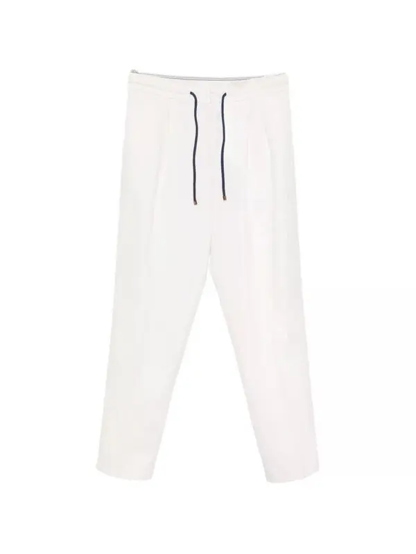 Brunello Cucinelli Drawstring-fastening Pleated Trousers - White