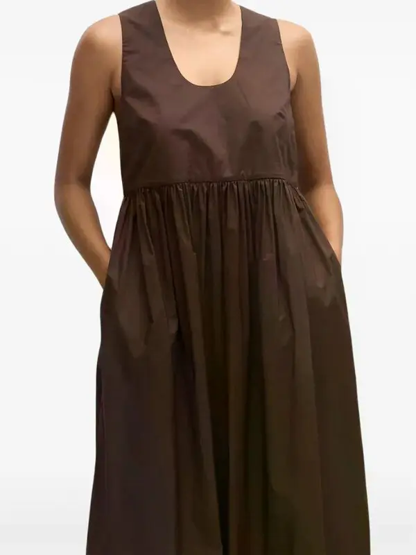 Matteau Sleeveless Gathered Maxi Dress - Brown