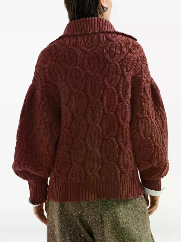 Brunello Cucinelli Cashmere Feather-yarn Heritage Cable Cardigan