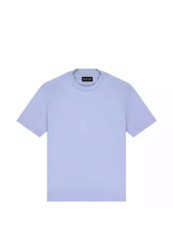 Emporio Armani Logo-embroidered Cotton T-shirt - Blue