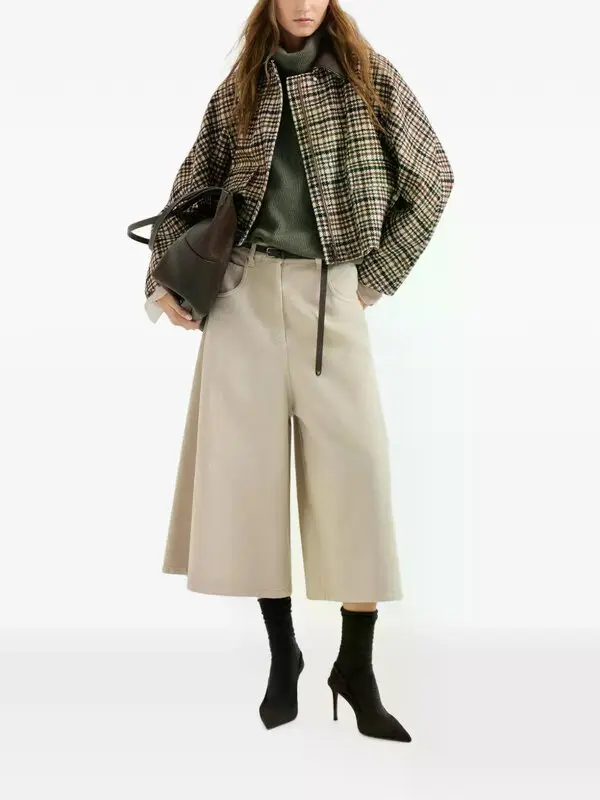 Brunello Cucinelli Cashmere English-rib Turtleneck Sweater With Monili - Green