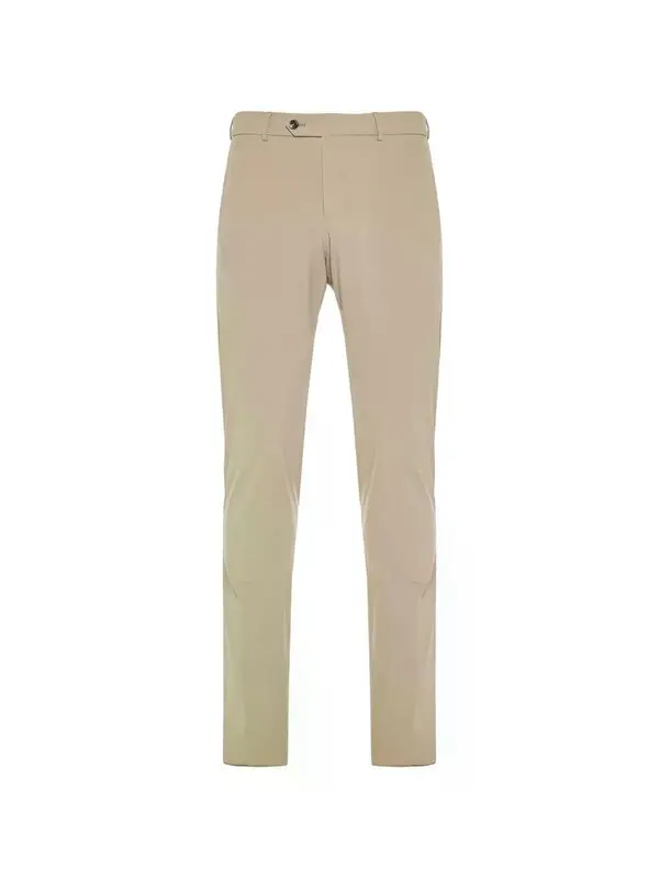 PT TORINO Elasticated-waistband Button-fastening Trousers - Neutrals