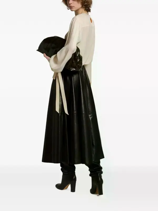 Alberta Ferretti Tie-cuff Long-sleeve Blouse