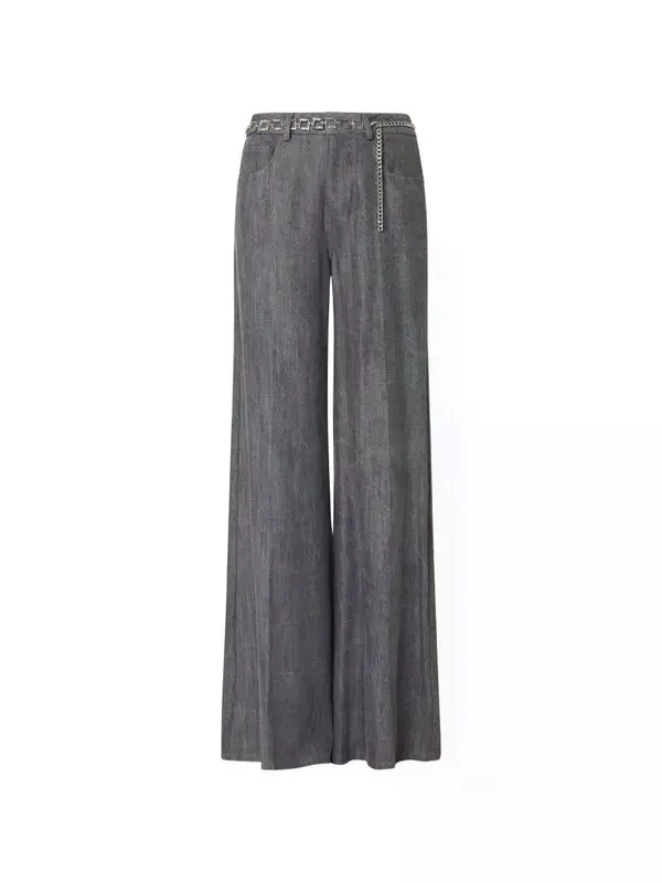 Liu Jo Flare Pants With Belt - Grey