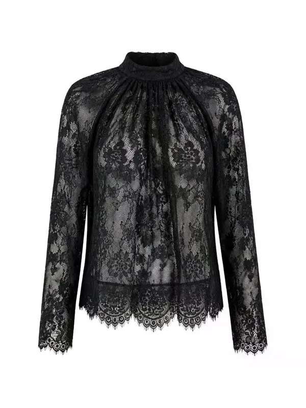 Sea Hilda Lace-trim Blouse - Black