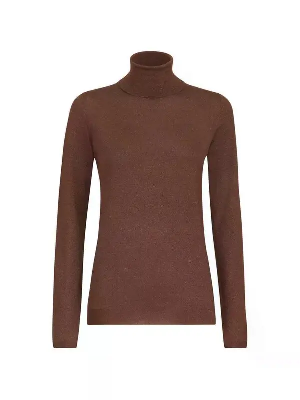 Brunello Cucinelli Sparkling Cashmere And Silk Lightweight Turtleneck Sweater - Brown