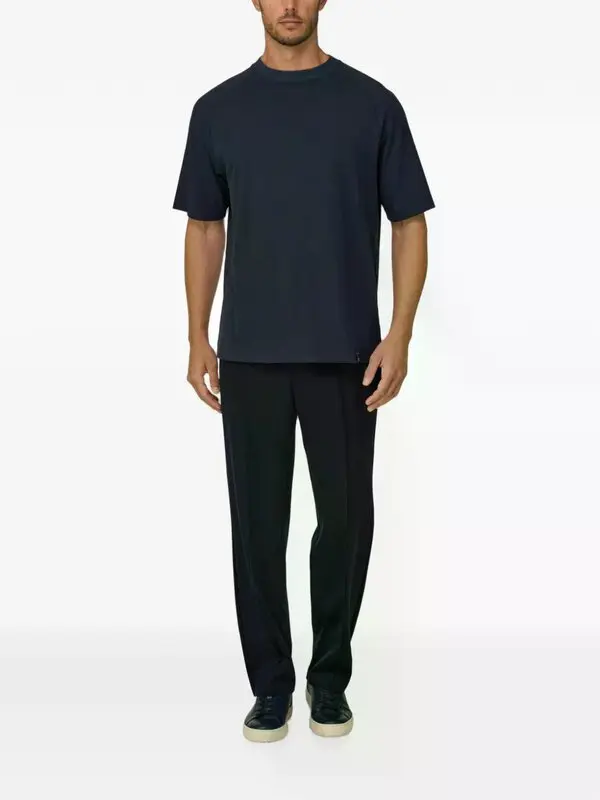 Boggi Milano T-shirt In Piqué Cotton Blend Mélange B Tech - Blue