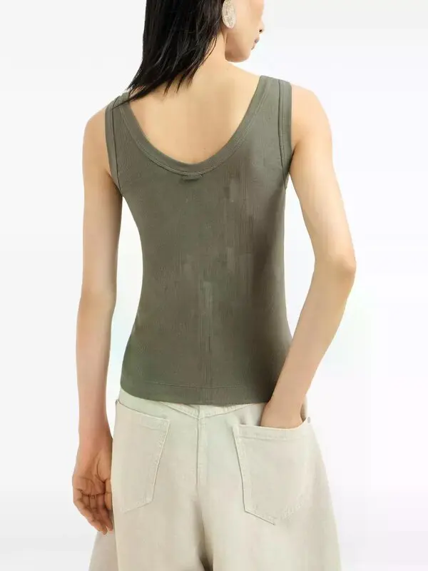 Brunello Cucinelli Ribbed Jersey Tank With Monili