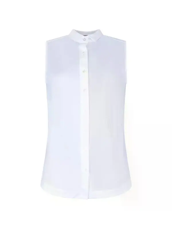 Artigiano Sleeveless Shirt With Spread Collar - White