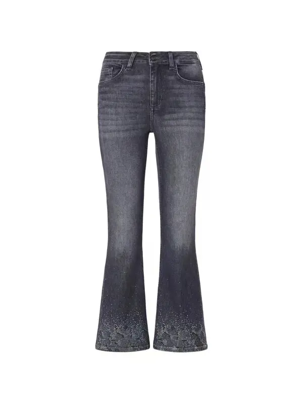 Liu Jo Bootcut Jeans With Rhinestones - Grey