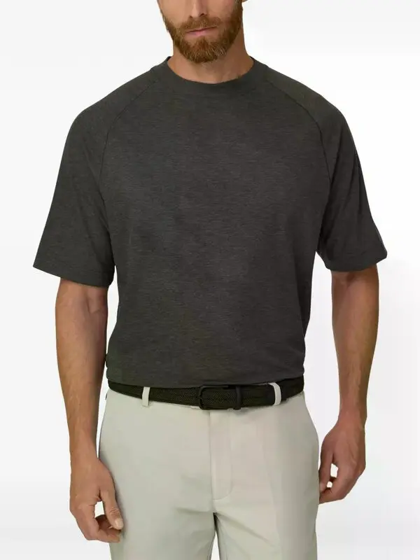 Boggi Milano T-shirt In Piqué Cotton-blend Mélange B-tech - Grey