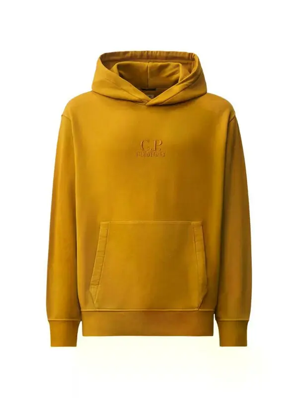 C.P. COMPANY Logo-embroidered Hoodie - Yellow