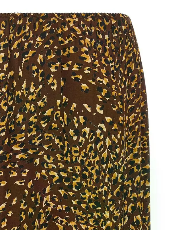 TWINSET Animal Print Midi Skirt - Brown