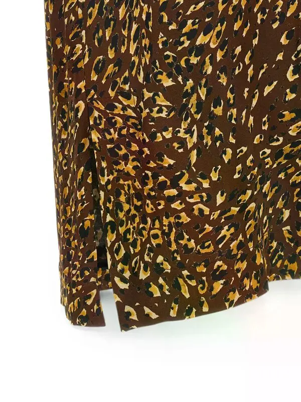 TWINSET Animal Print Midi Skirt - Brown