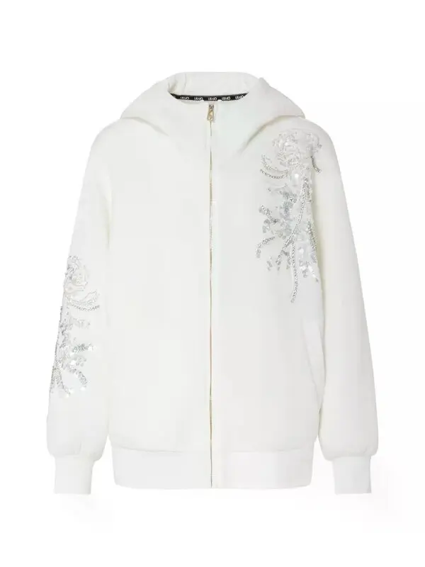 Liu Jo Oversized Jacket With Jewel Embroidery - White