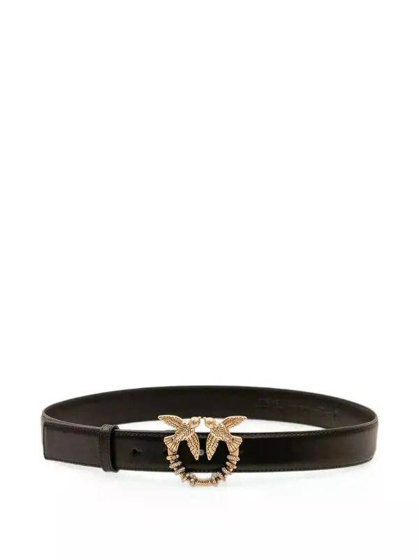 Pinko Love Berry Leather Belt - Black