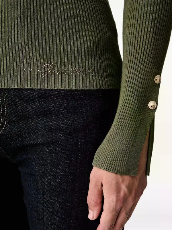Guess Ribbed Knit Long Sleeve T-shirt