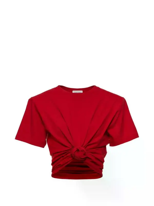 Magda Butrym Knotted Cropped T-shirt - Red