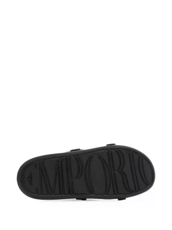 Emporio Armani Logo Print Slip-on Sandals