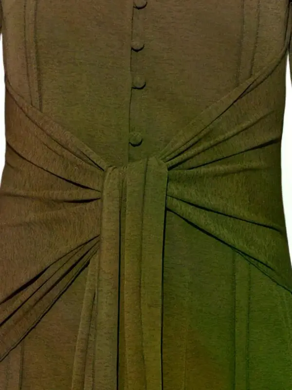 GANNI Tie-waist Maxi Dress - Green