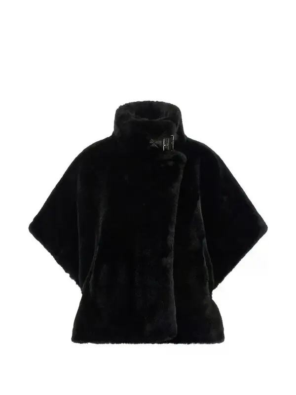 Pinko Buckle-fastening High-neck Cape - Black