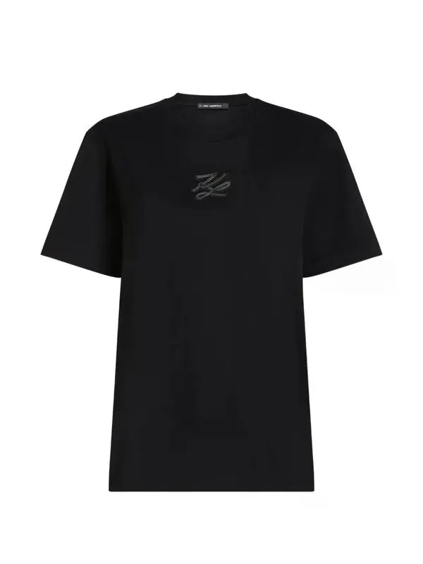 Karl Lagerfeld Rhinestone Autograph T-shirt - Black